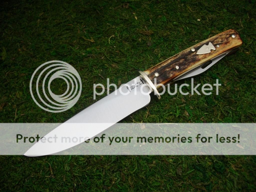 Scagel by Northwoods Knives, #6 Combo Fixed Blade & Folder, Stag Handle ...